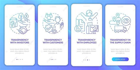 Mobile App Screen With Blue Gradient Onboarding Examples Showcasing Transparency Vector Digital
