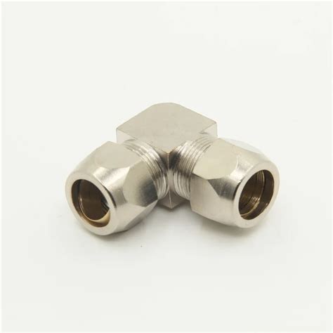 Twistpneumatic 오일 파이프 피팅 4 6 8 10 16mm Od 엘보 도 황동 압축 튜브 커넥터 티몬