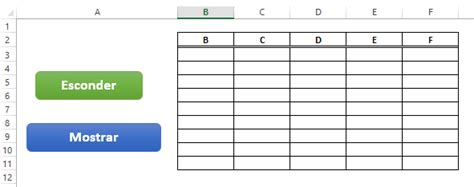 Macro Para Ocultar Exibir Linhas E Colunas Excel Simples