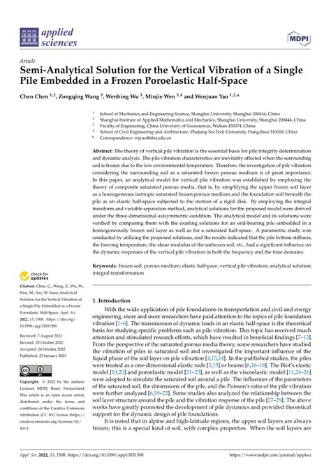 Pdf Semi Analytical Solution For The Vertical Vibration Of A Single
