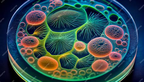 Premium Photo Colorful Microscopic World Reveals Cellular Diversity Generated By Ai