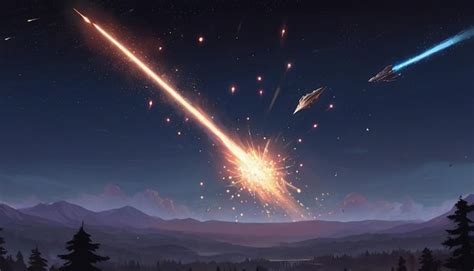 Premium Photo View Of The Sky With Exploding Stars