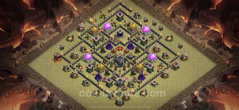 Best Anti 2 Stars War Base Th9 With Link Hybrid Town Hall Level 9