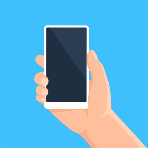 hand with phone man holding smartphone with blank screen cell phone mockup for application