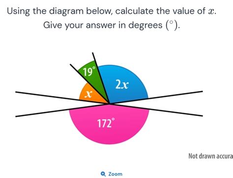 solved using the diagram below calculate the value of x give your