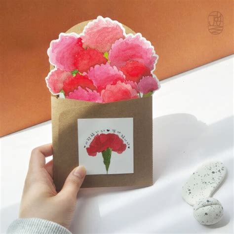 카네이션 꽃다발 봉투 만들기 어버이날 스승의날 용돈봉투 편지 이벤트 기쁨기업
