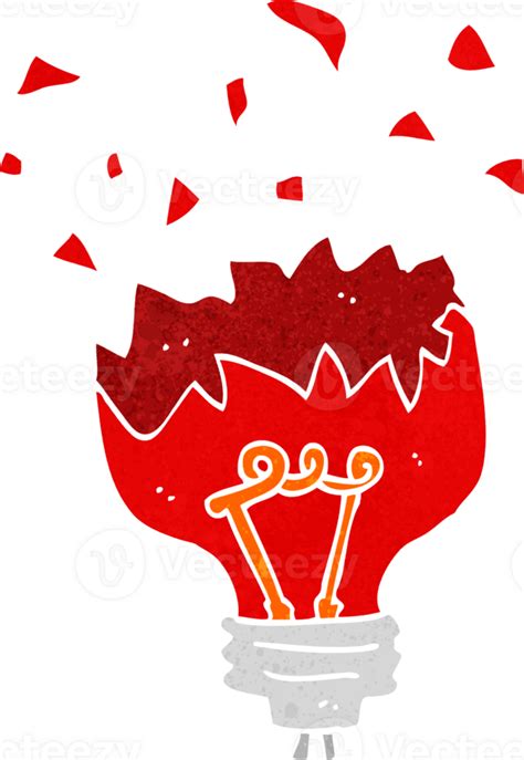 Cartoon Red Light Bulb Exploding 43488942 Png