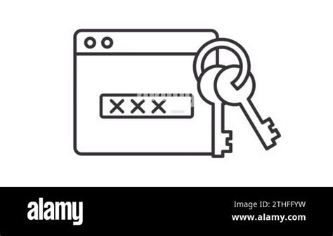 Animated Manage Password Linear Icon Personal Account Protection User Login Seamless Loop Hd