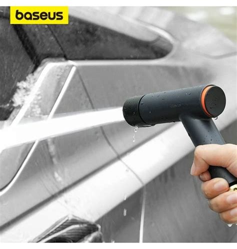 Baseus 휴대용 세차 고압 물 스프레이건 스프링클러 물총 자동차 가정 정원 청소 세차 액세서리 티몬