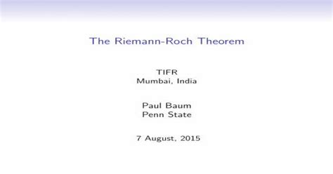 Pdf The Riemann Roch Theorem Dokumentips