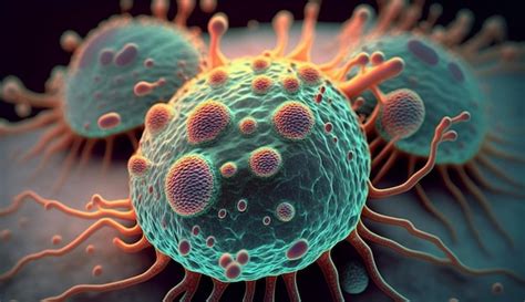 Premium Ai Image Microscopic View Of Tumor Cells Generative Ai