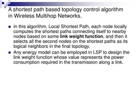 ppt a shortest path based topology control algorithm in wireless multihop networks powerpoint
