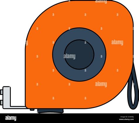 Icon Of Constriction Tape Measure Outline With Color Fill Design Vector Illustration Stock