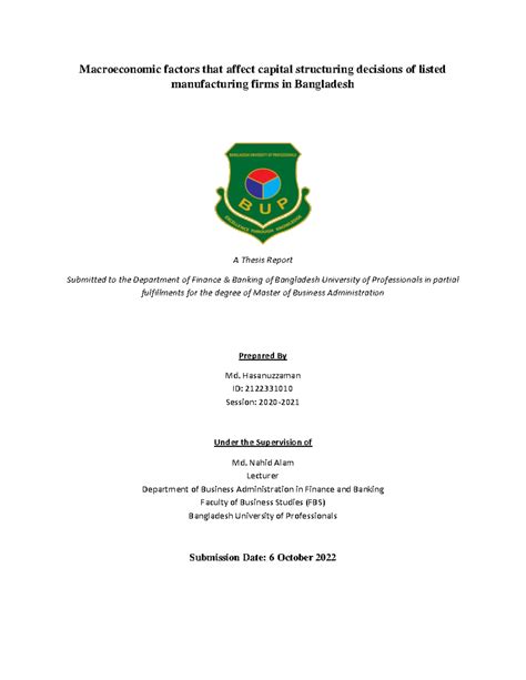 Macroeconomic Factors That Affect Capital Structuring Decisions Of