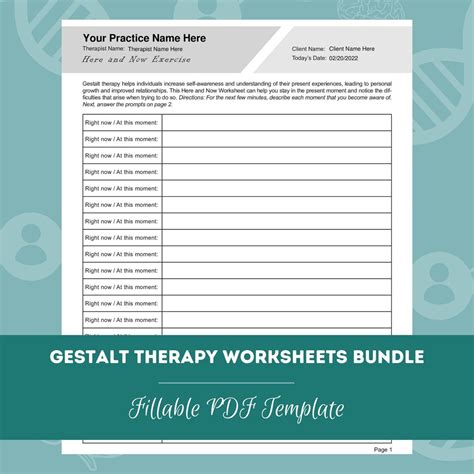 Gestalt Therapy Worksheets Bundle 19 Editable Fillable Pdf