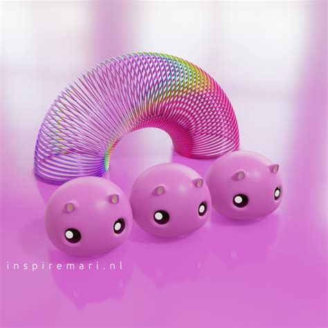 Kawaii 3d Art Pink Kitty Blobs • Inspiremari Nl