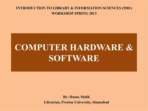 Computer Hardware And Software Ppsx