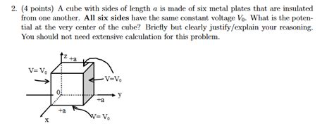 Solved Points A Cube With Sides Of Length A Is Made Of Chegg