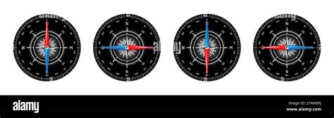 Marine Compass Nautical Wind Rose With Cardinal Directions Of North