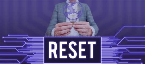 Text Sign Showing Reset Conceptual Photo Cause Device Return To Its Factory Mode Set Again Zero