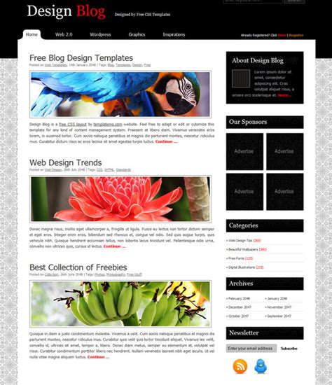 70 Free Xhtmlcss Templates Download Now Graphic Design Junction
