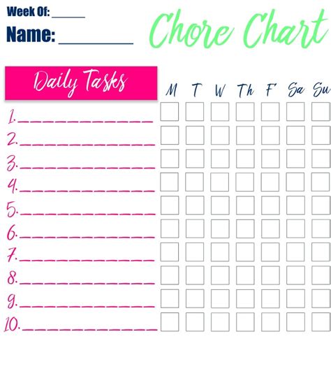Free Printable Chore Charts With Pictures Labb By AG