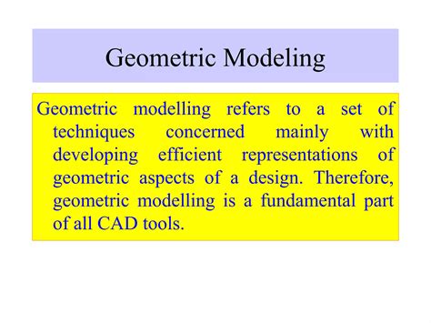 Geometric Modelling Approaches Ppt