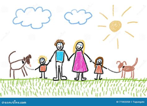 Familia Con Los Perros Stock De Ilustración Ilustración De Mascotas