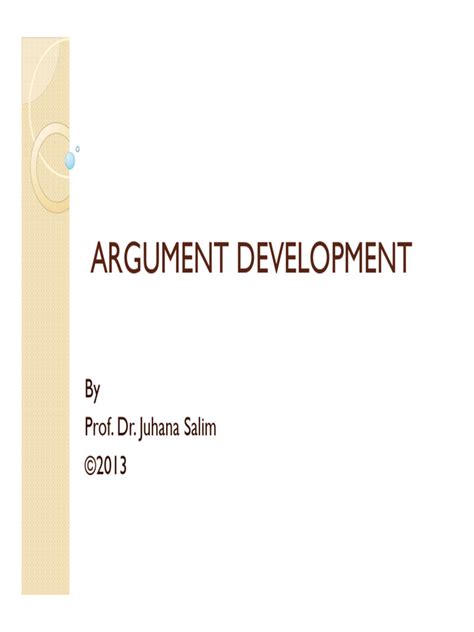 Argument Development Pdf Argument Methodology