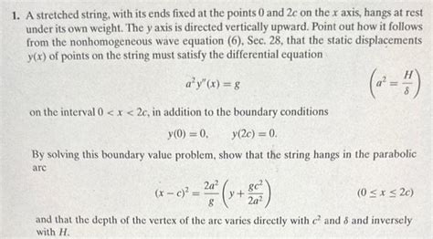 Solved A Stretched String With Its Ends Fixed At The Points Chegg Com