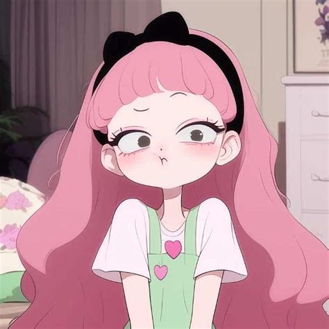 Ai动漫少女心粉色头发女孩闺蜜头像