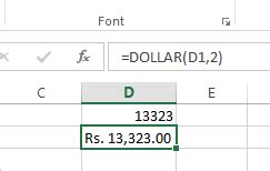 Excel DOLLAR Function Excelabcd