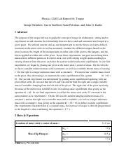 Lab Report Torque Pdf Physics Lab Report Torque Group Members Gavin Stafford Sami