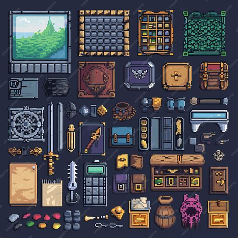 Colorful Pixel Art Gui Elements For Game Design Premium Ai Generated Colorful Pixel Art Gui Elements For Game Design Premium Ai Generated