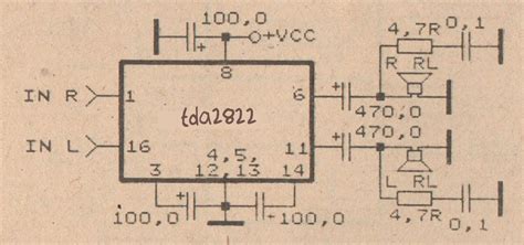 Schematic Audio Power Amplifier With Ic Tda2822 Subwoofer Bass Amplifier