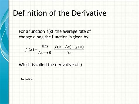 PPT Definition Of The Derivative PowerPoint Presentation Free Download ID 2105666