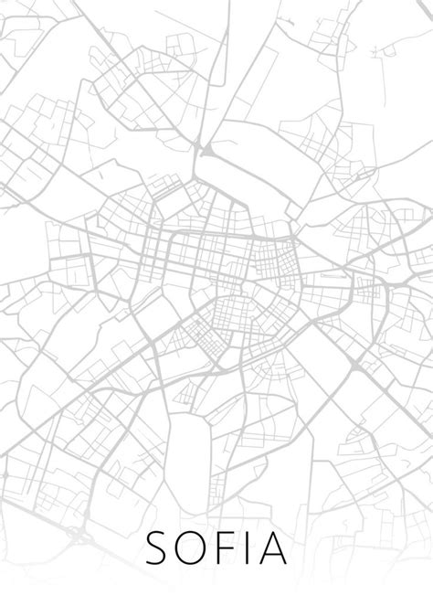 Sofia Map Of Sofia City Map Print Map Print Sofia Sofia Map Map Poster