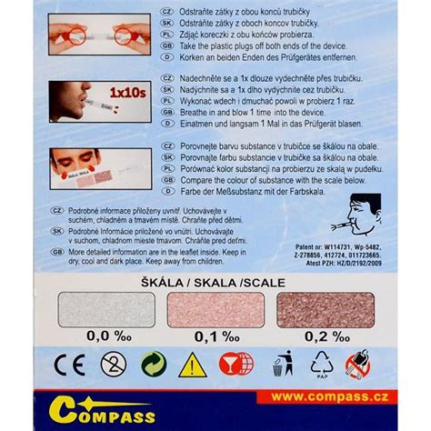 Alkohol tester - detekční trubička - Auto Hotárek