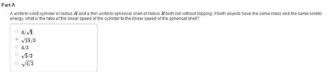 Solved A Uniform Solid Cylinder Of Radius R And A Thin Chegg Com