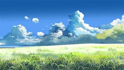 Download Anime Summer Sky Landscape Wallpaper