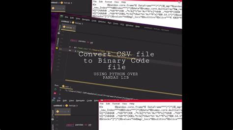 Convert Csv File To Binary Codes Using Python Youtube