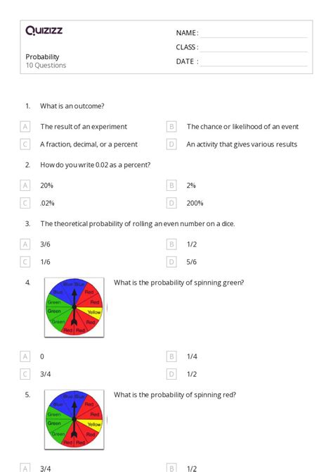 50 Probability Worksheets For 3rd Class On Quizizz Free And Printable