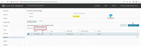 Update Vcenter Server Appliance Vcsa From Vami Portal Vgeek Tales From Real It System