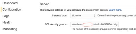Amazon Web Services Find The Elastic Beanstalk Security Group And Configure The Connection To