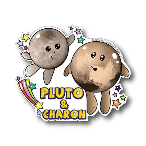 Pluto And Charon Vinyl Sticker Celestial Buddies Steam Rocket