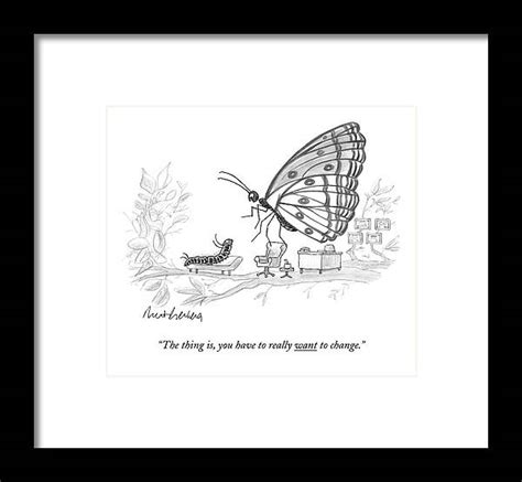 A Butterfly Speaks To A Caterpillar Framed Print By Mort Gerberg