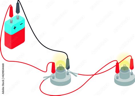Parallel Circuit Vector Illustration Isolated On White Background Simple Electrical Circuit