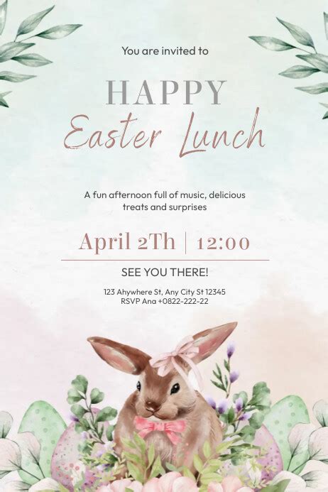 Happy Easter Lunch Template Postermywall
