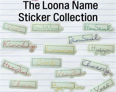 Loona Name Stickers Kpop Stickers Vinyl Loona The World Stickers