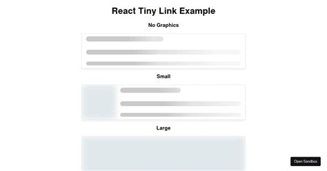 react tiny link examples codesandbox